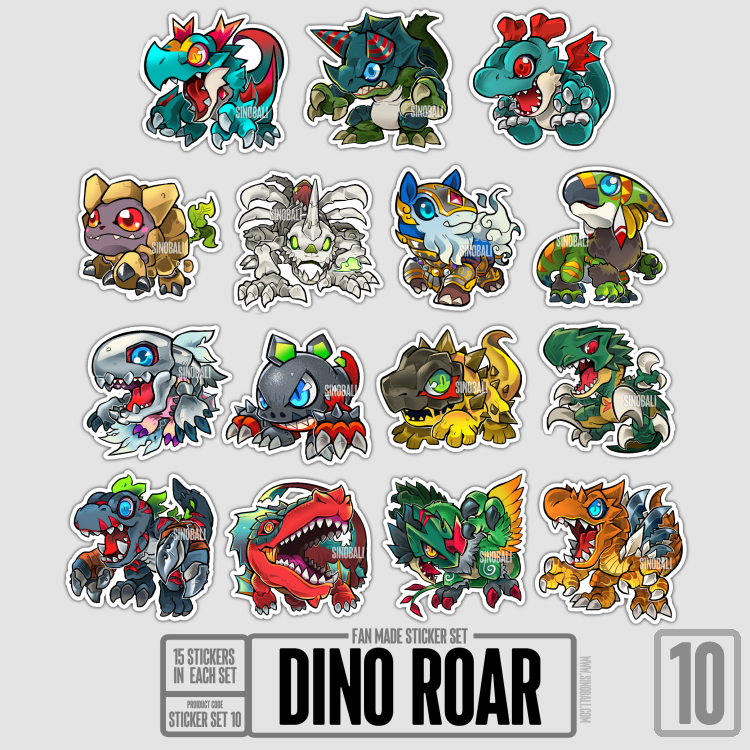 Dino Roar - Fan Made Sticker Set – sinobali